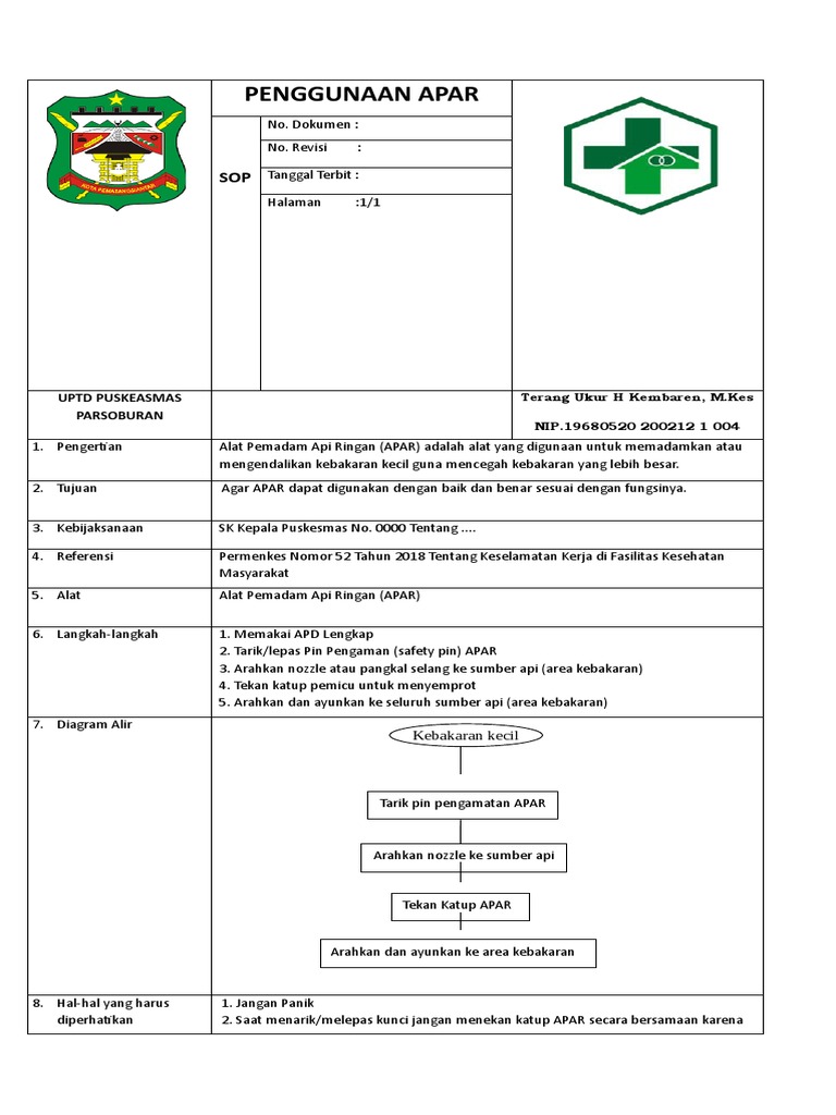 Sop Penggunaan Apar | PDF