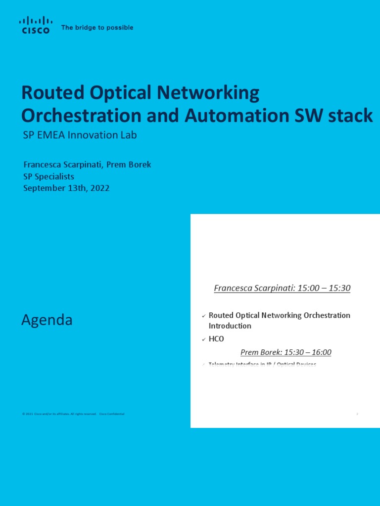 PIW Routed Optical Networking Orchestration and Automation SW Stack | PDF