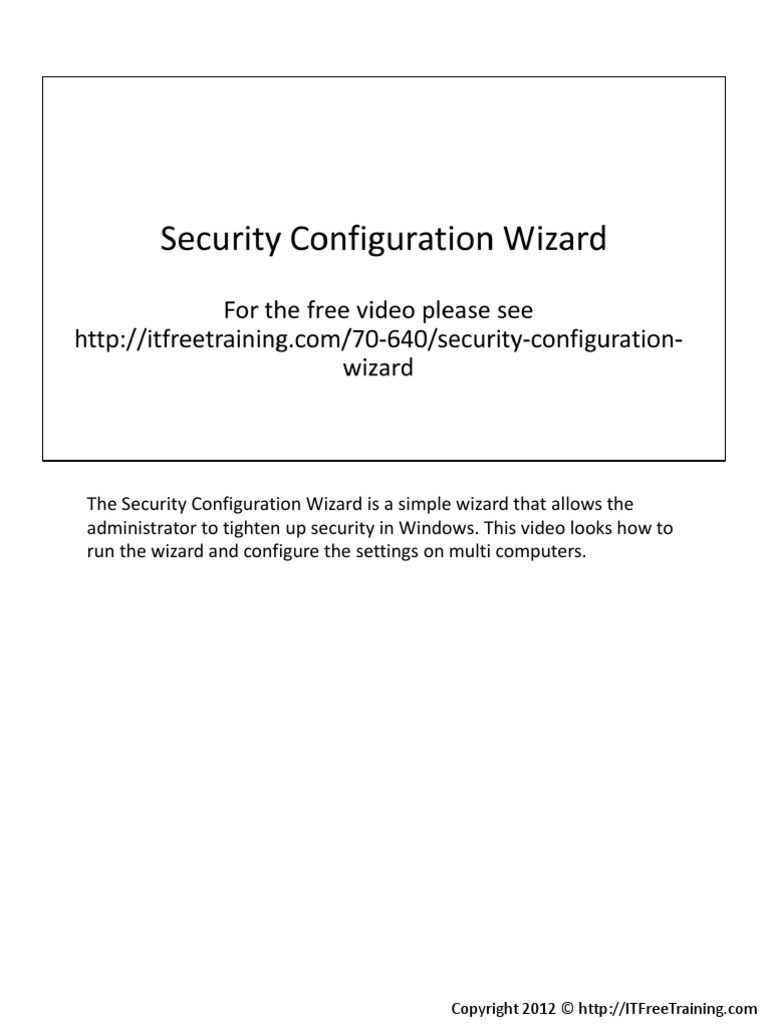 Securityconfigurationwizard Pdf