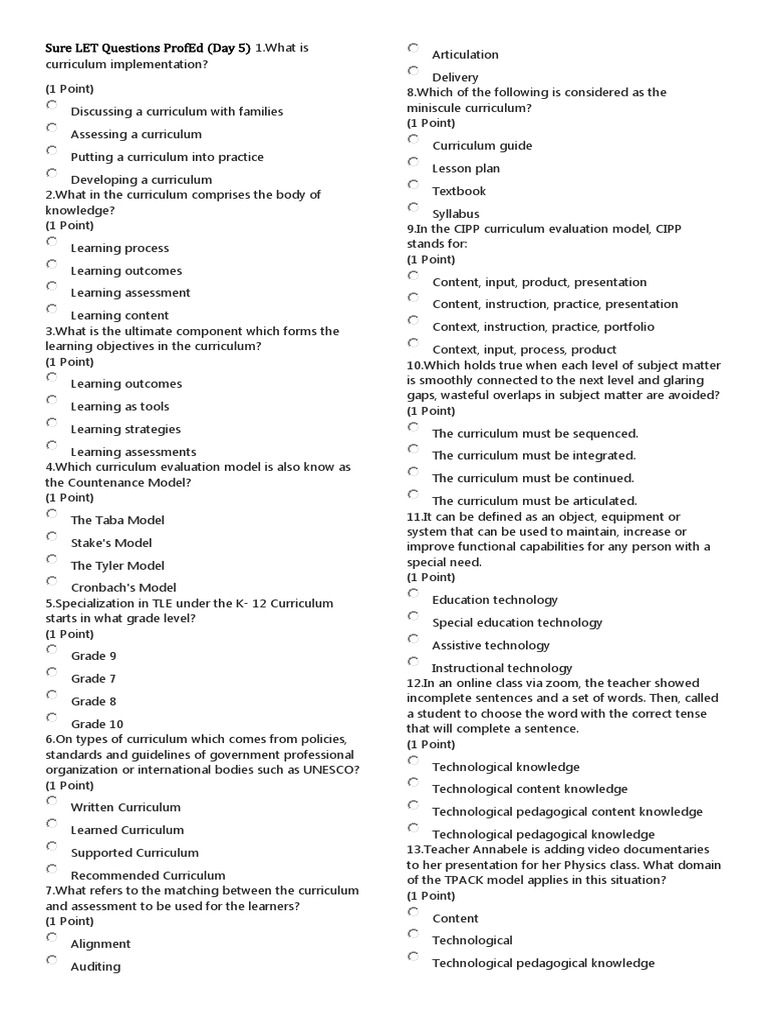 ProfEd Day 5 | PDF | Pedagogy | Curriculum