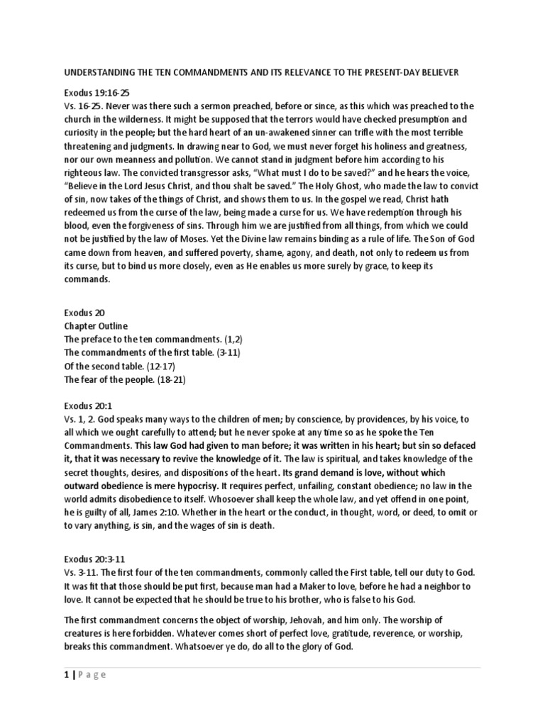 Understanding The Ten Commandments | PDF | Ten Commandments | Theology