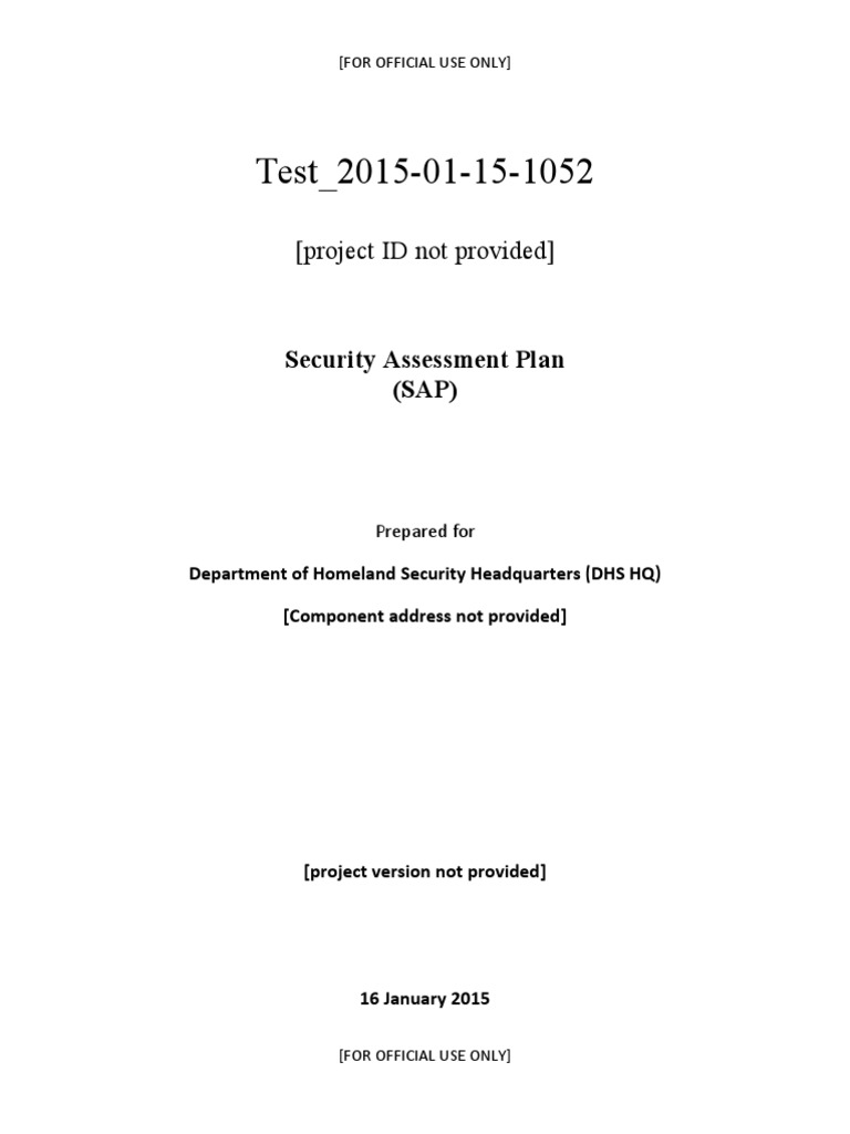 Security Assessment Plan Extensible | PDF | Vulnerability (Computing) | System