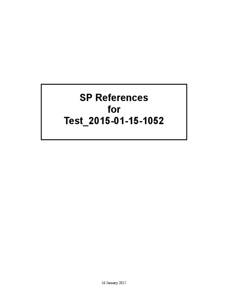 SP References | PDF