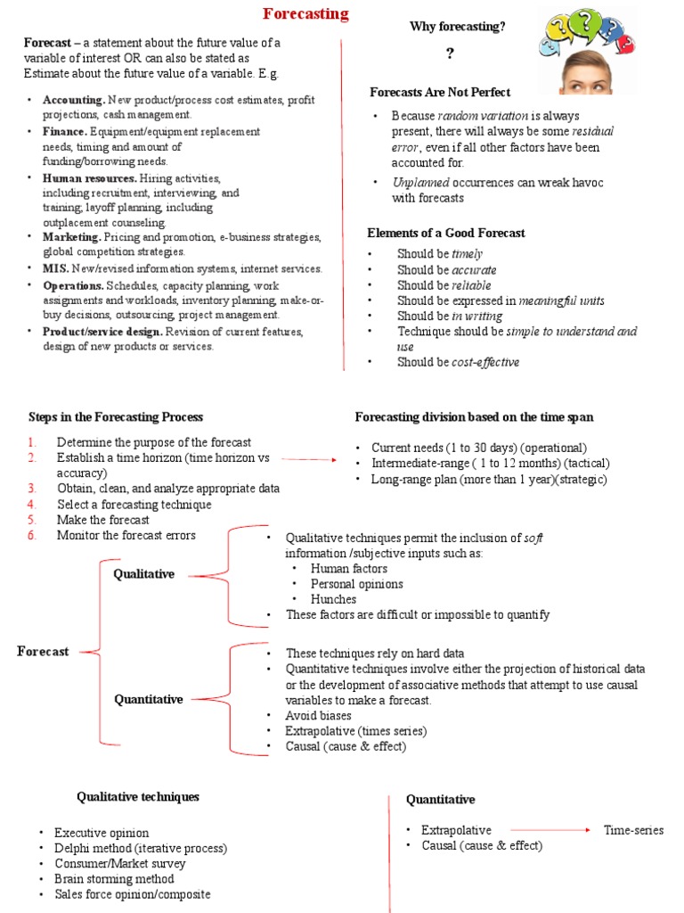 ClassRoomNotes3 Forecasting | PDF