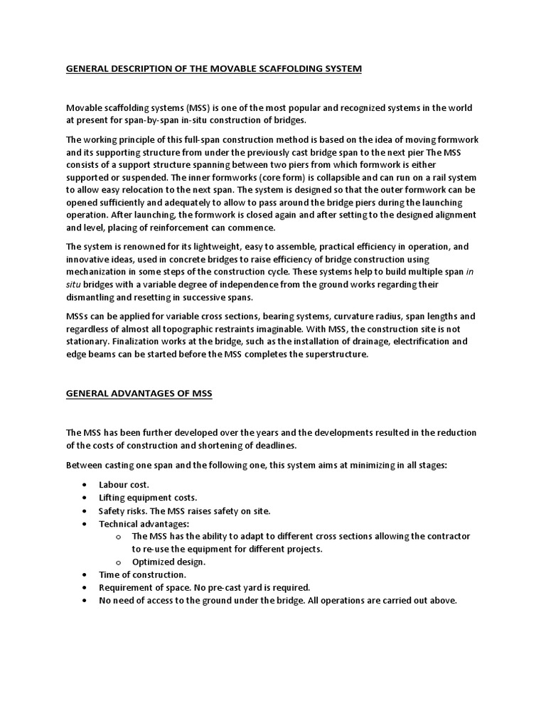 General Description MSS | PDF | Prestressed Concrete | Precast Concrete