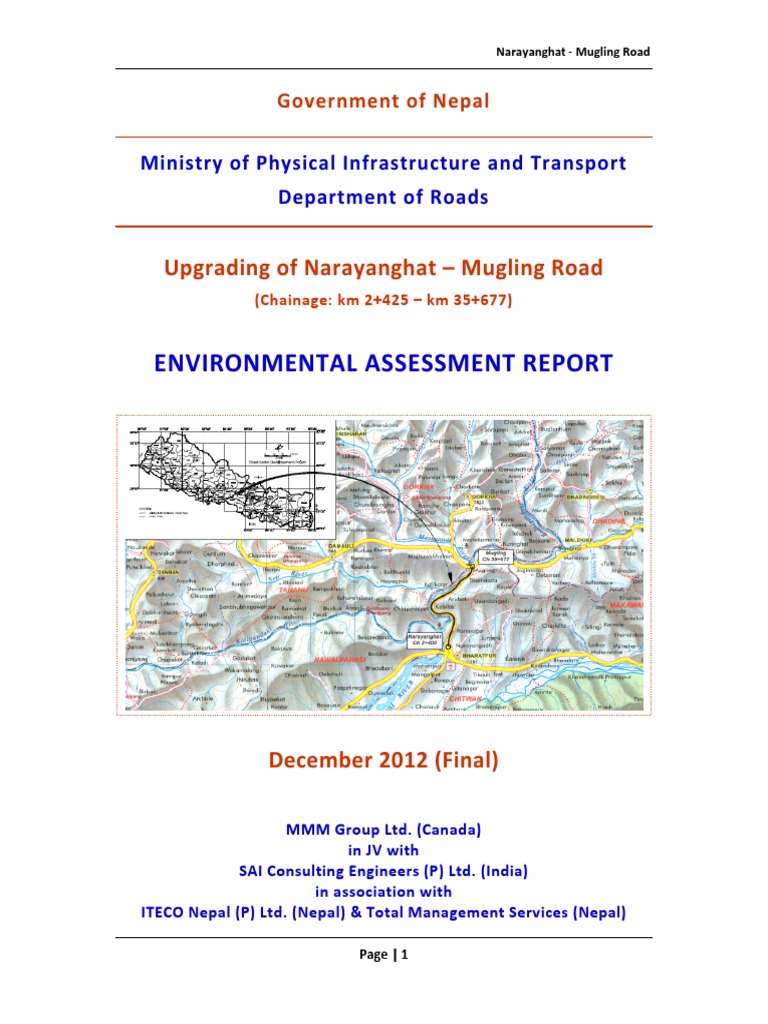 Environmental Assessment Report | PDF | Road | Environmental Impact Assessment