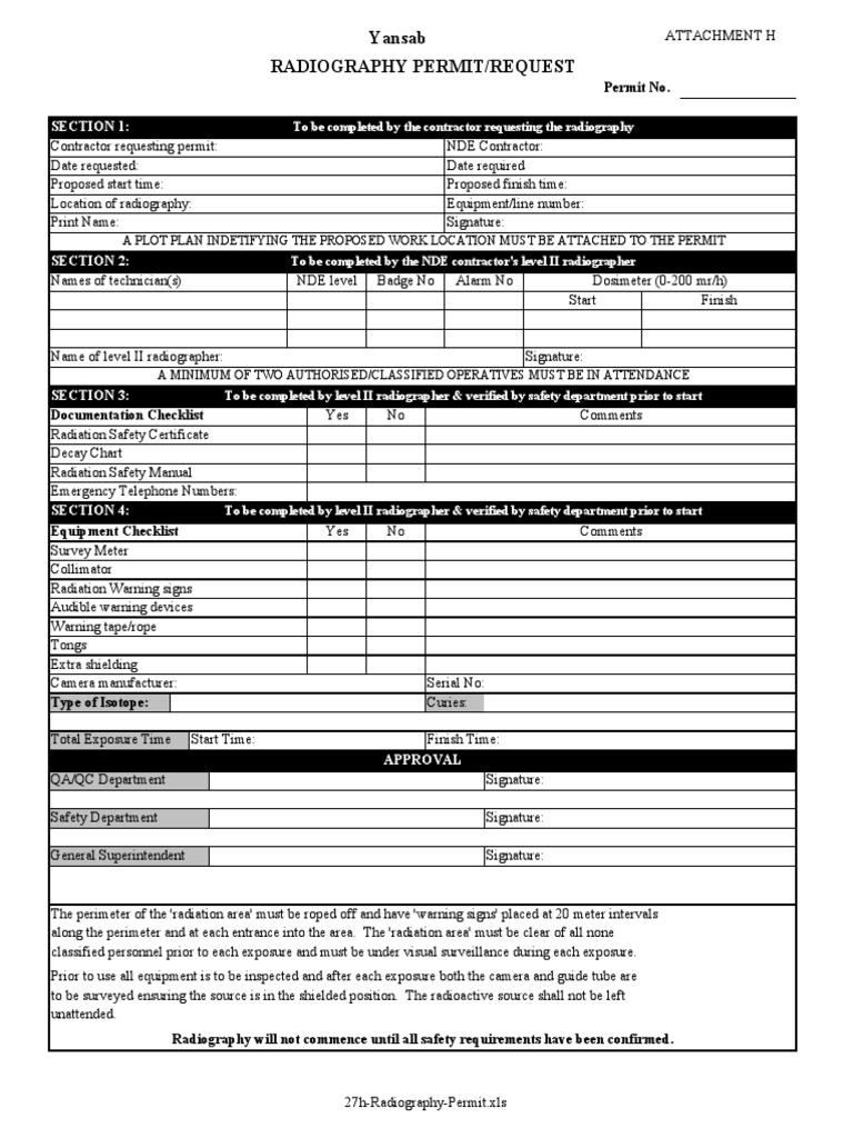 27h Radiography Permit | PDF | Nuclear Chemistry | Forms Of Energy