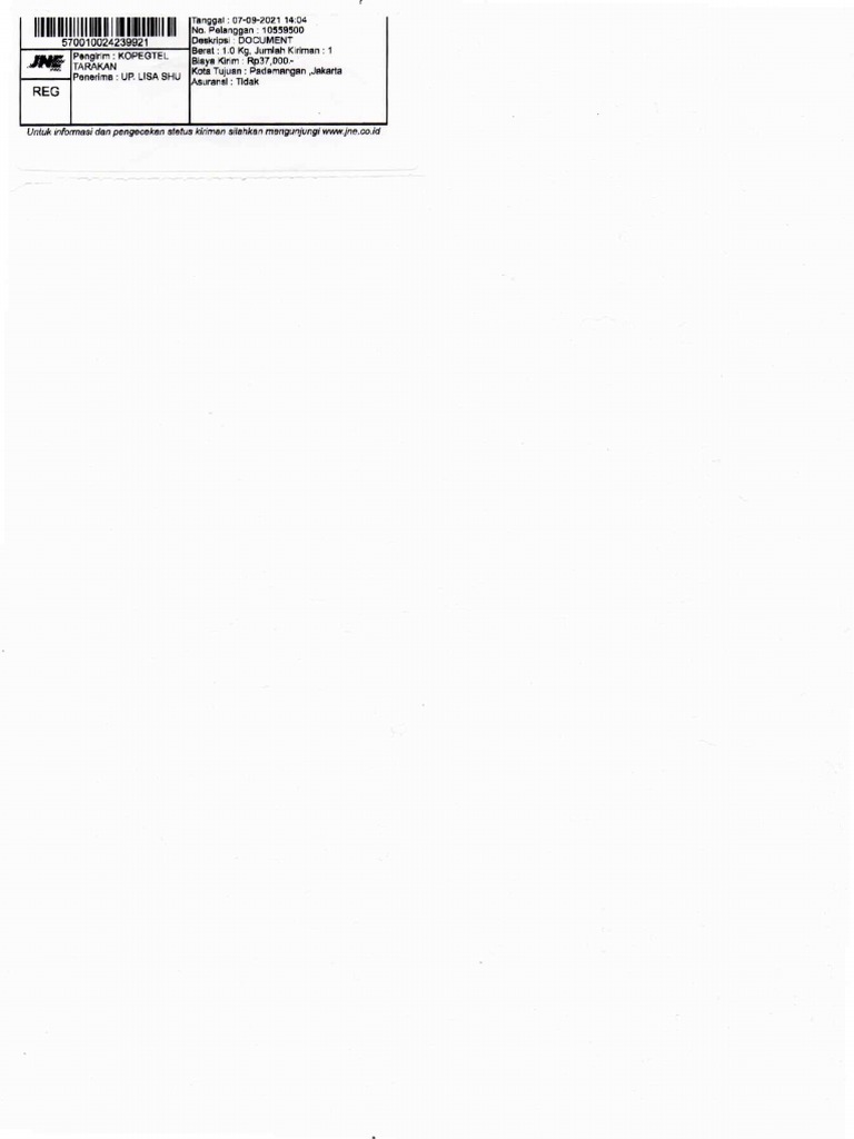 Contoh Resi | PDF