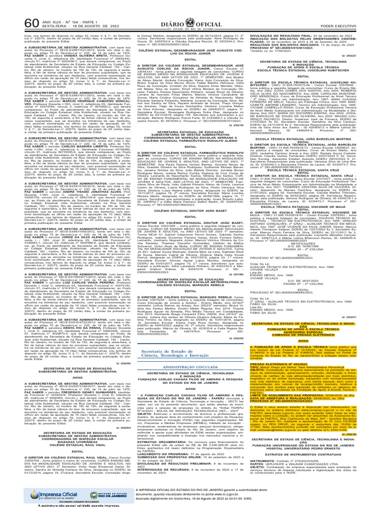 DOERJ 18 - 08 - 203 - Edital Vale Alimentação | PDF