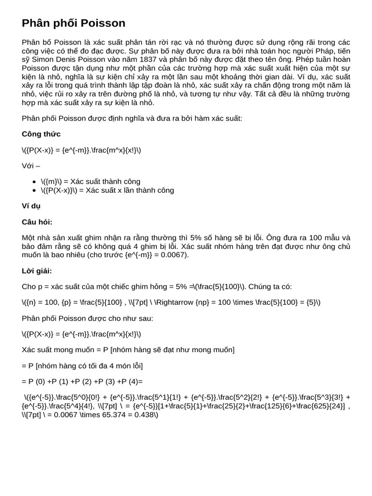 Phân phối Poisson | PDF