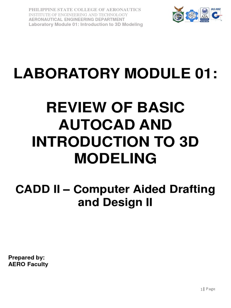 CADD 312 - Laboratory Module No. 1 | PDF | Icon (Computing) | 3 D Computer Graphics
