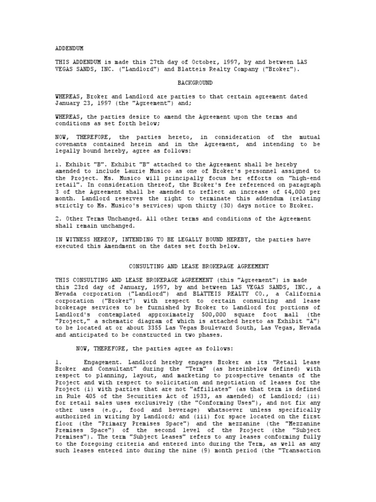 Sample Brokerage | PDF | Lease | Indemnity