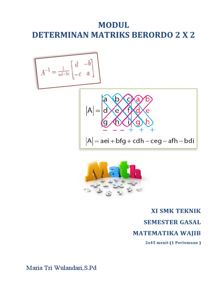 Determinan Matriks Ordo 2x2 untuk SMK | PDF