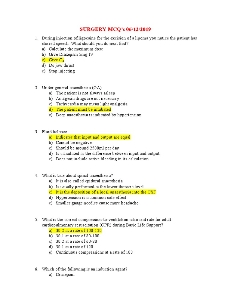 Copy Surgery MCQ | PDF | Injury | Ear Copy Surgery MCQ | PDF | Injury | Ear