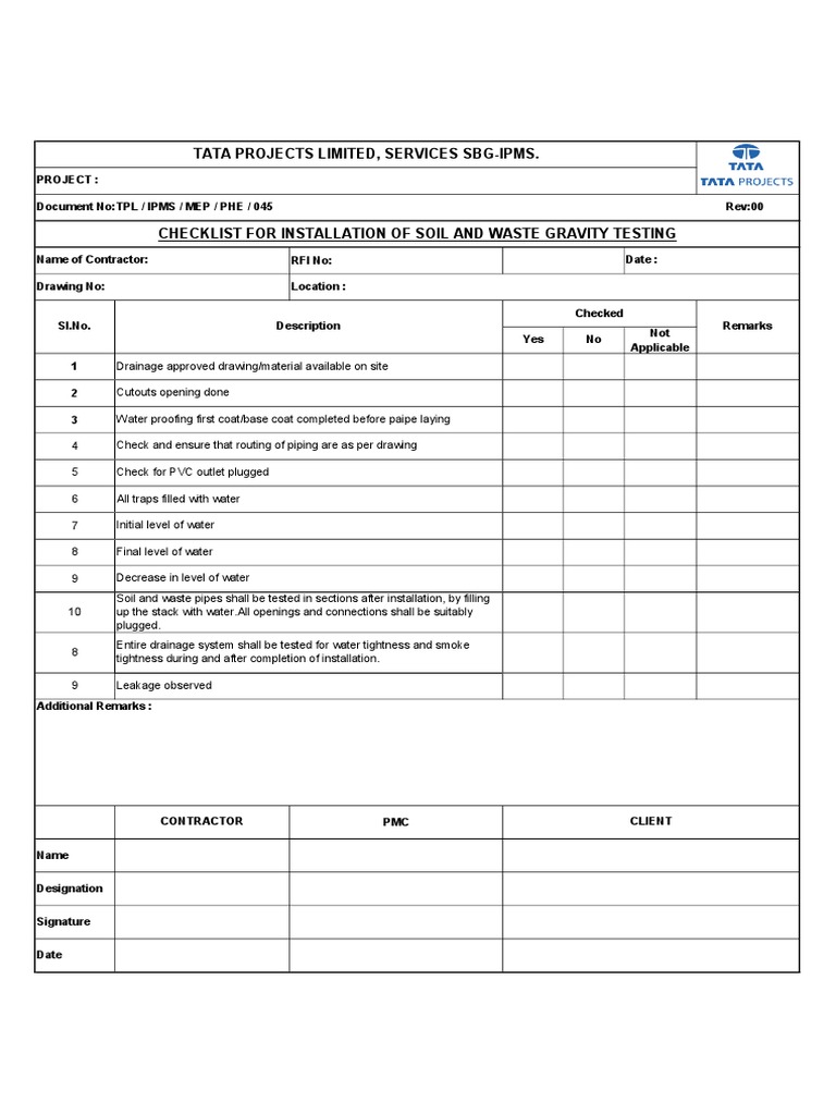 PVC CHECKLIST (3) | PDF