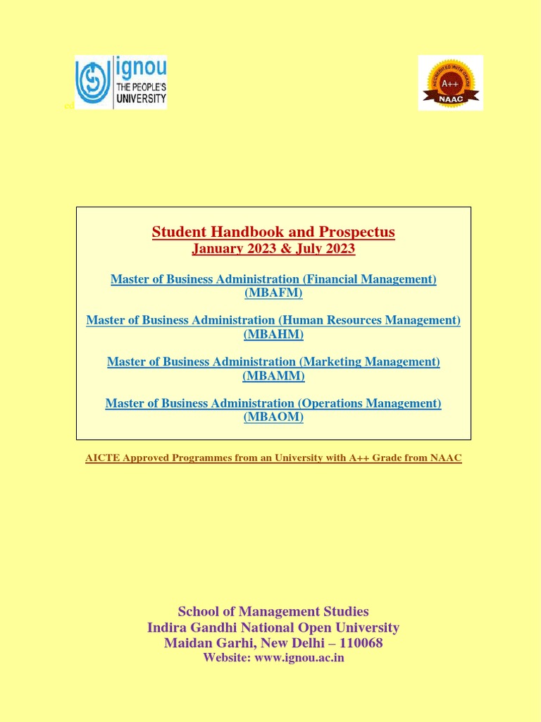 MBA Specialisation Student Handbook and Prospectus 2023 | PDF | Master ...