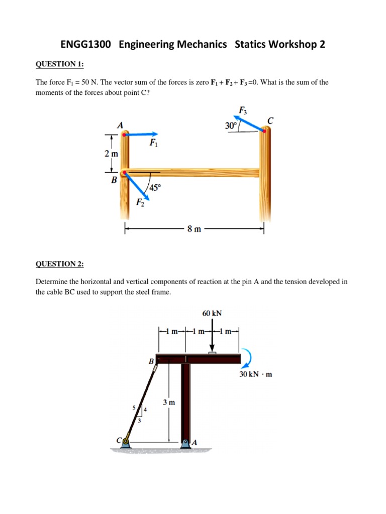 Workshop-S 2 Problems | PDF | Force | Applied And Interdisciplinary Physics