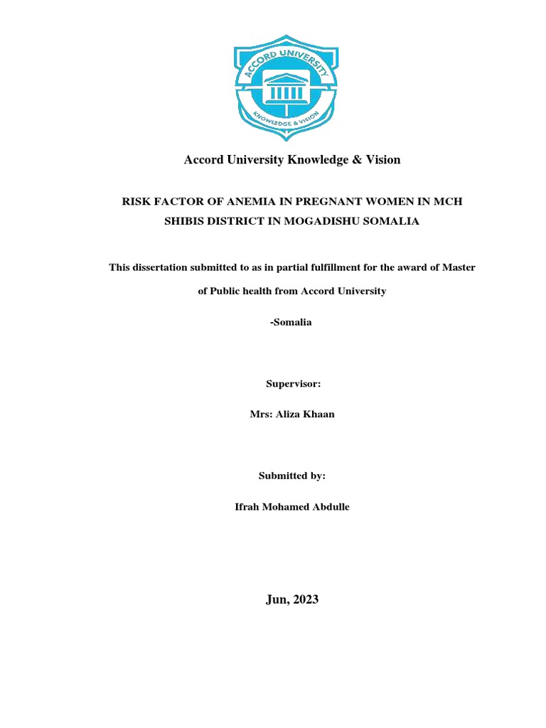Ifrah Mohamed Abdulle Thesis Complete 1 | PDF | Pregnancy | Maternal Health