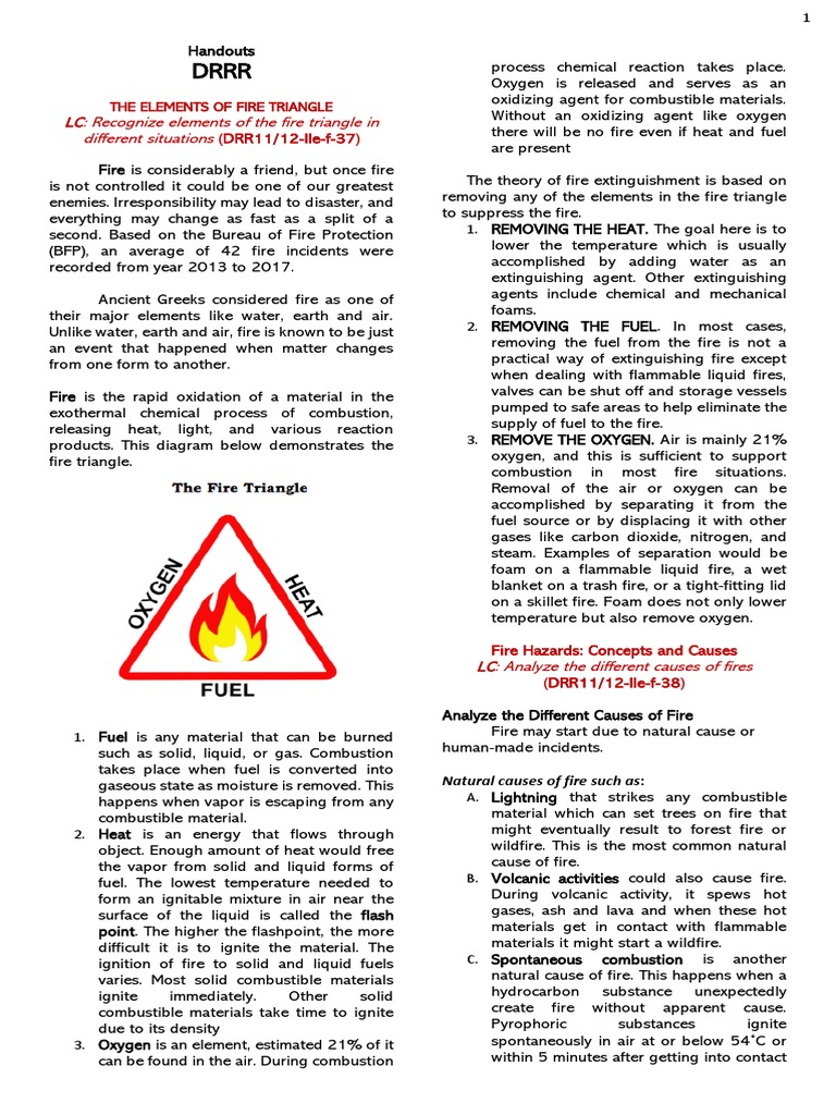 Handouts-Drrr 4th Quarter | PDF | Disaster Risk Reduction | Fires