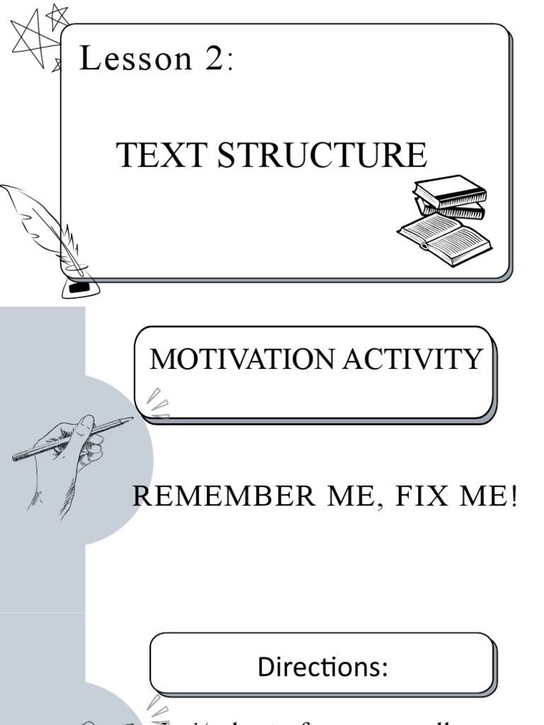 Lesson 2 Text Structure | PDF | Weight Loss | Hunting