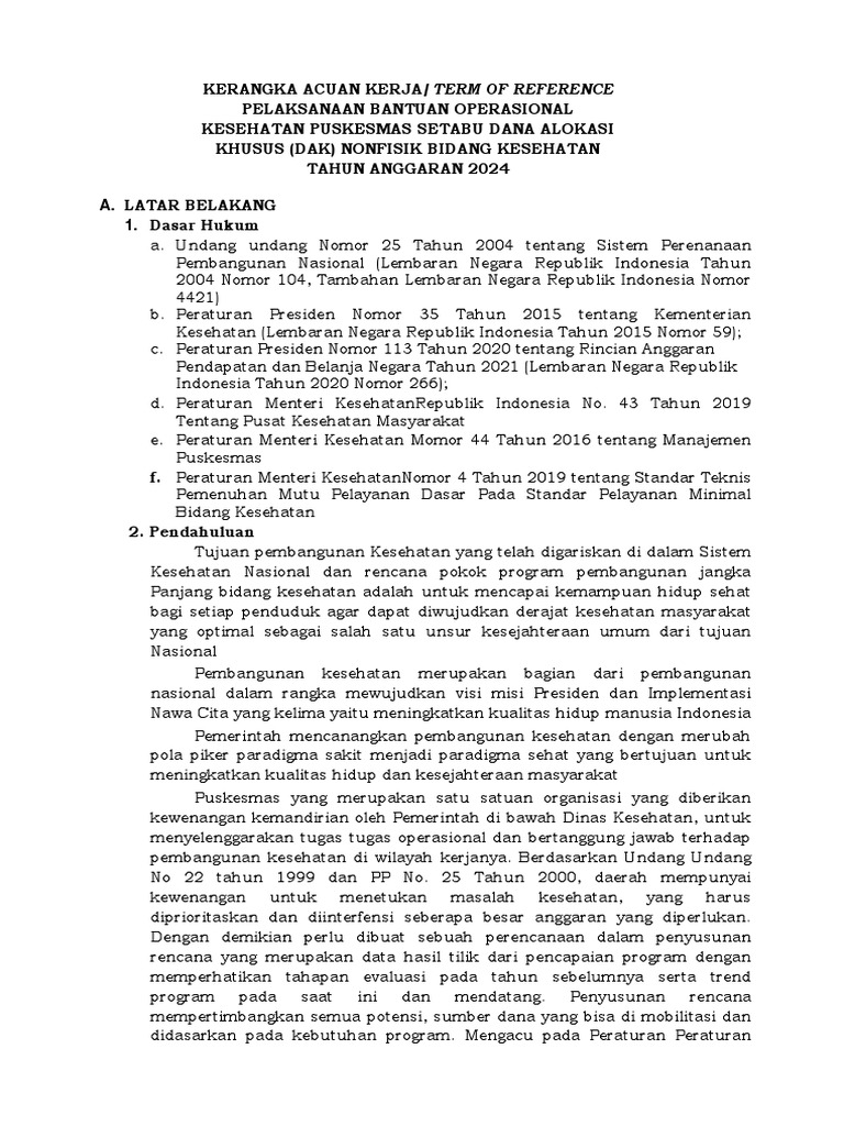 TOR 2024 DETEKSI DINI PKM STB (1) - Compressed | PDF