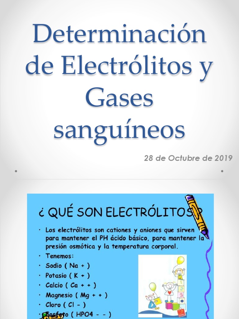 Análisis de Electrolitos y Gases Sanguíneos | PDF | Sodio | Electrólito