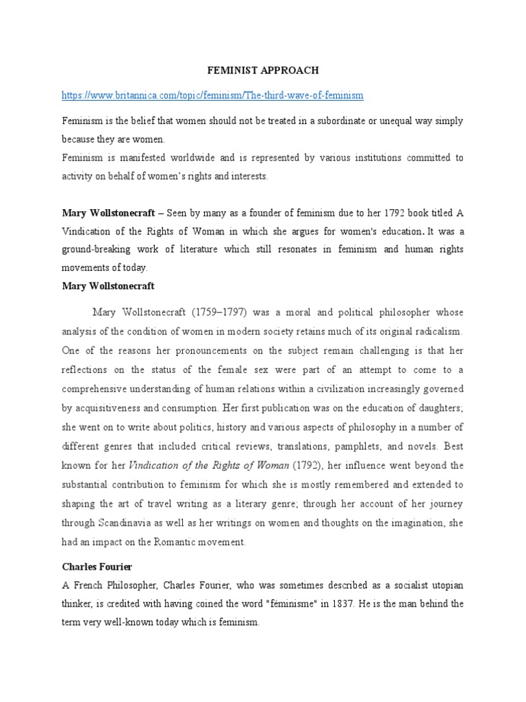 Feminist Approach | PDF | Gender Studies | Feminism