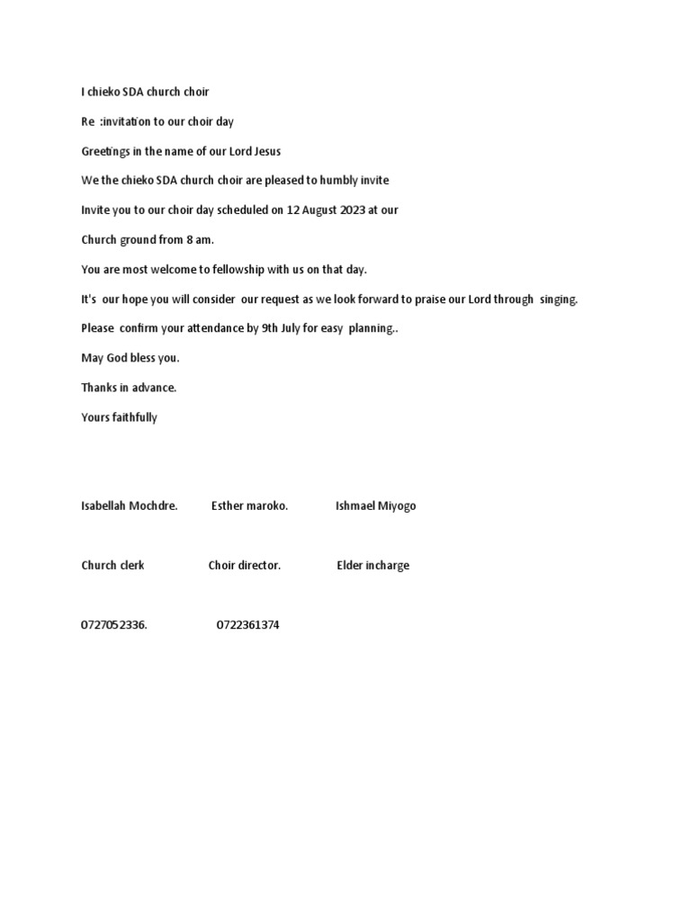 Choir Invitations | PDF