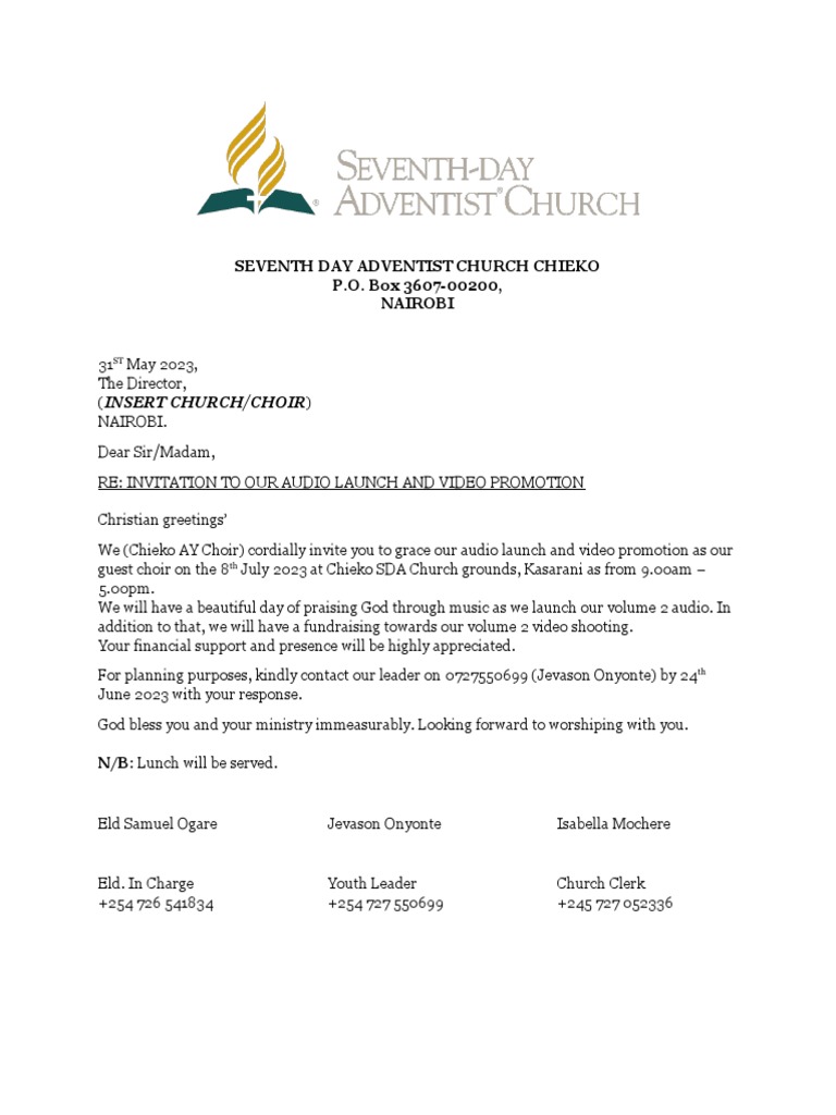 Seventh Day Adventist Church Chieko | PDF | Sports & Recreation