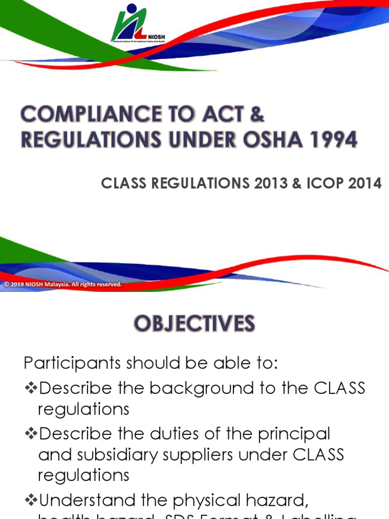 CLASS Regulations 2013 Overview | PDF | Occupational Safety And Health ...