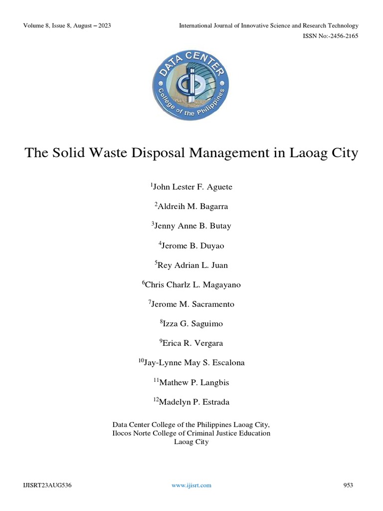 The Solid Waste Disposal Management in Laoag City | PDF | Waste ...