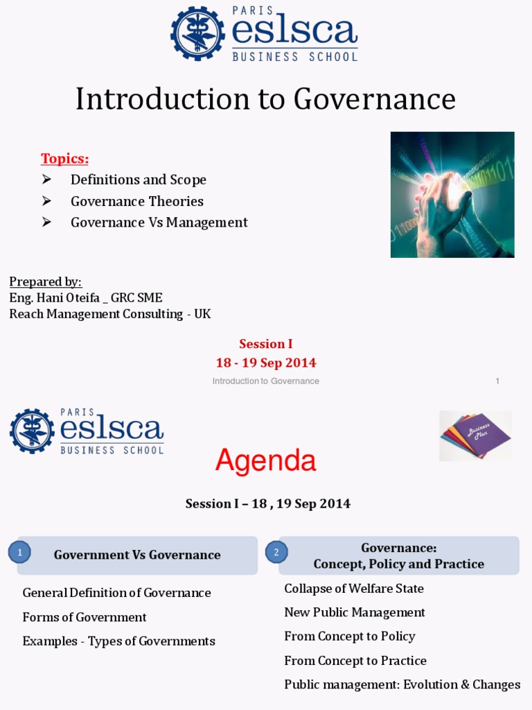 Session 1 - Principles of Governance - Introduction To Corporate Governance - 18 Sep 014 | PDF ...