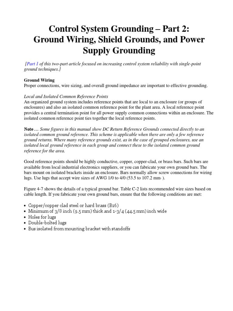 Control System Grounding Part 2 Ground Wiring Shield Grounds And Power Supply Grounding