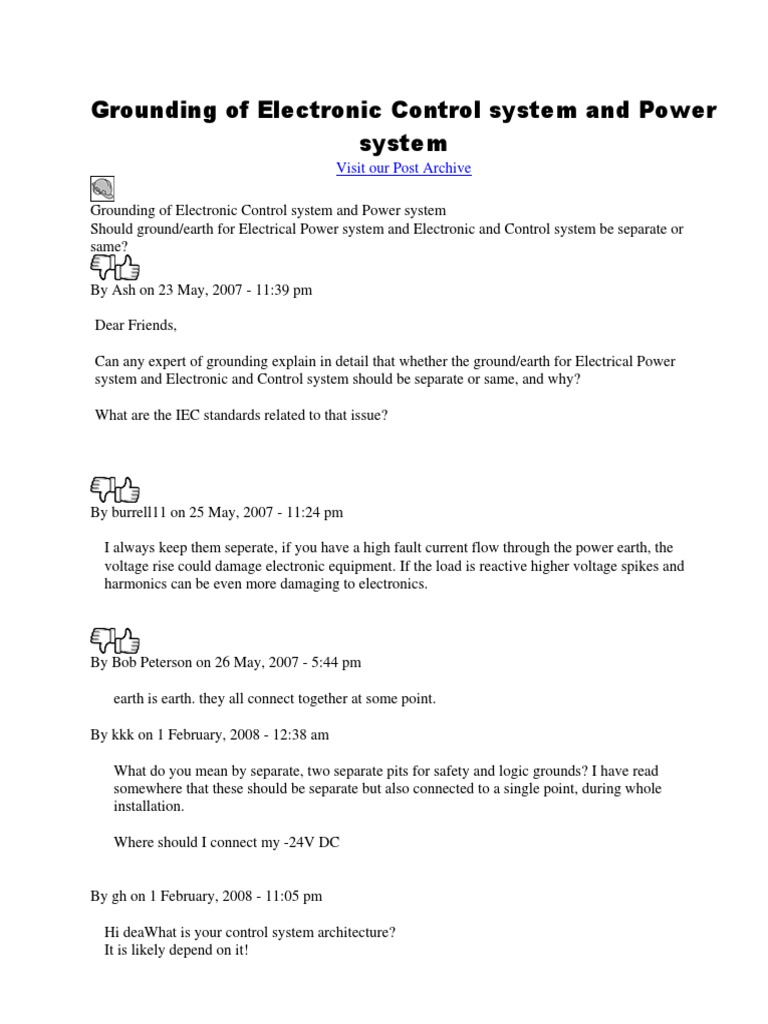 Isolation of Grounding of Electronic Control System and Power System ...