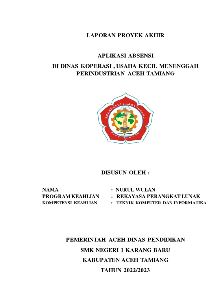1 Cover Judul Project Akhir Wulan | PDF