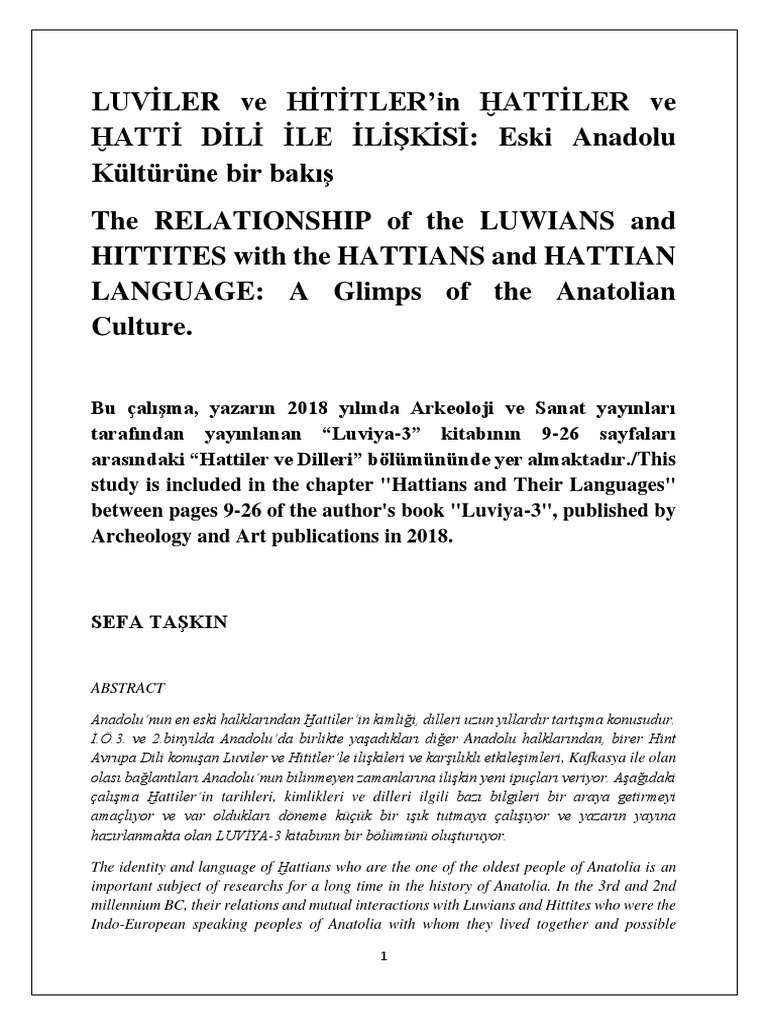 Luviler Ve Hititler in Attiler Ve Atti | PDF