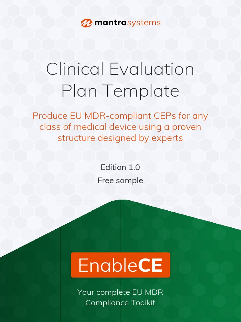 SAMPLE-Mantra Systems-Clinical Evaluation Plan Template-Edition 1.0 | PDF | Evaluation | Medical ...