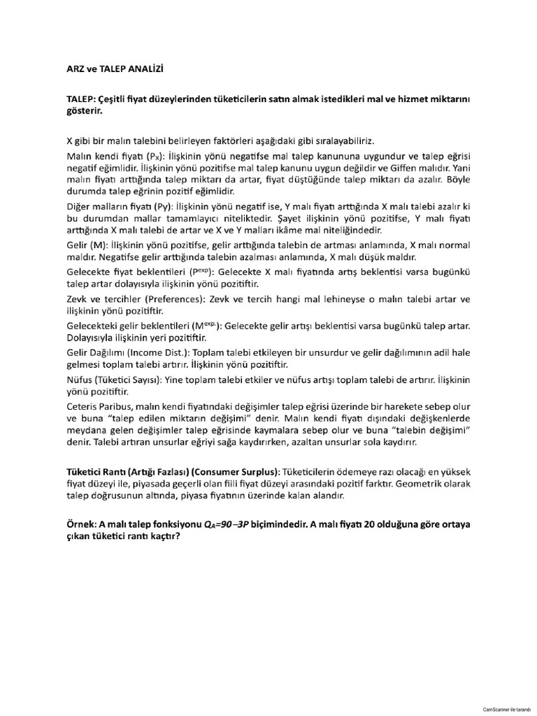 Arz Ve Talep Anali̇zi̇ | PDF