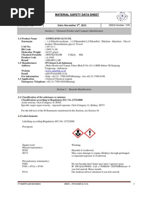 Ethylene Glycol Msds 3 Carbon Dioxide Dangerous Goods