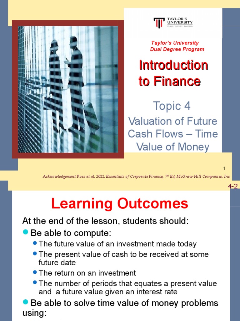 Topic 4 Valuation of Future Cashflows - Time Value For Money | Download Free PDF | Present Value ...