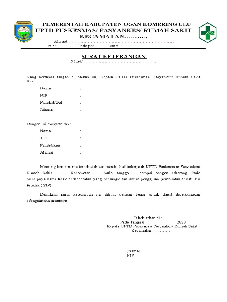 2 - 2 - Surat Keterangan Dari Sarana Pelayanan Kesehatan Sebagai Tempat ...