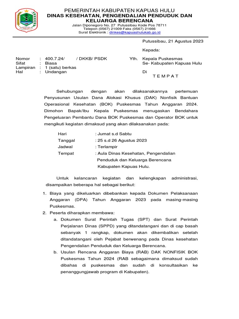 Draft Undangan Desk 2024 | PDF