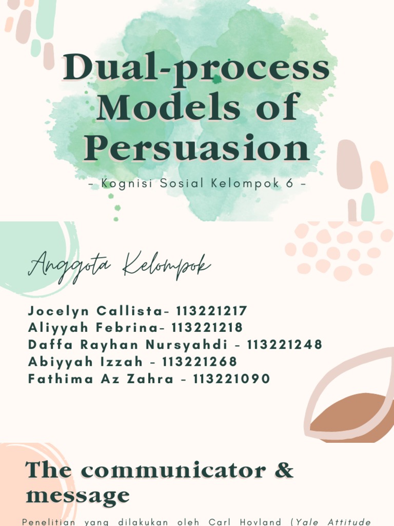 Dual-Process Models of Persuasion - Kelompok 6 | PDF