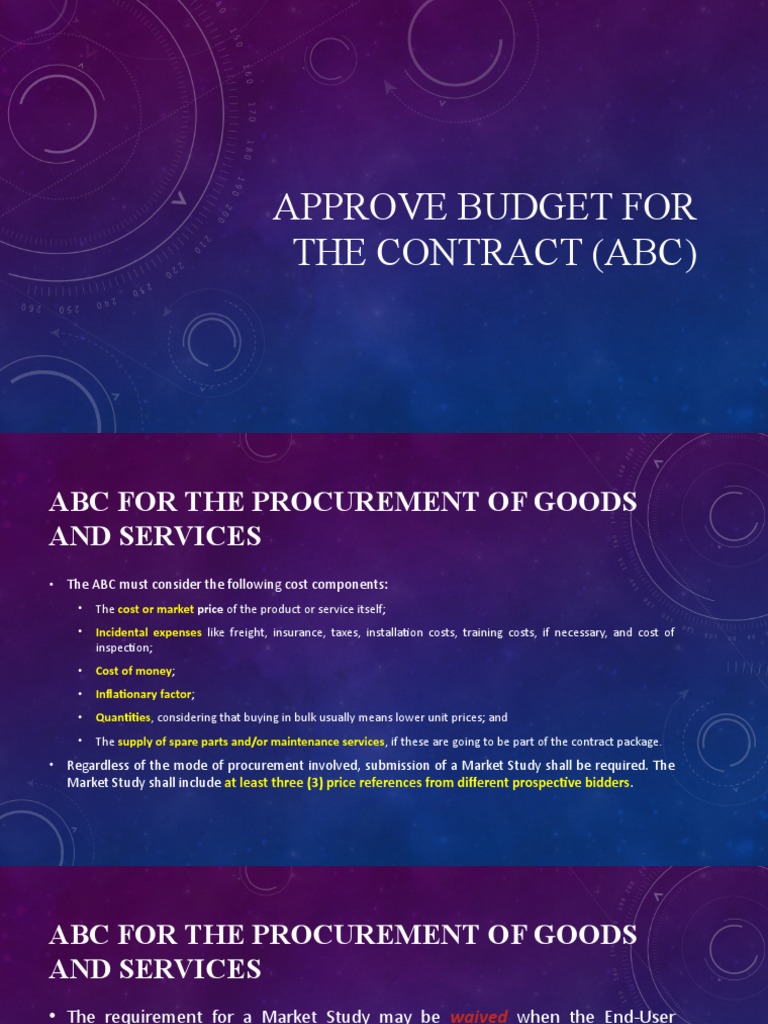 Approved Budget for ABC Contracts | PDF | Prices | Procurement