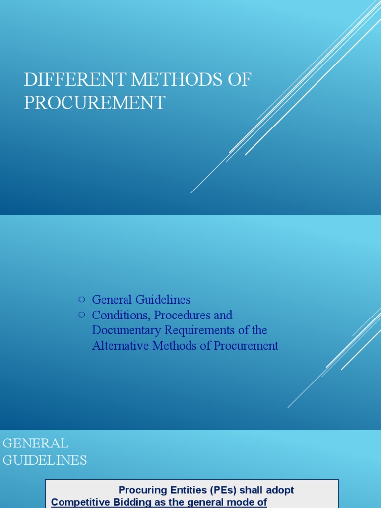 Different Modes of Procurement | PDF | Procurement | Economies