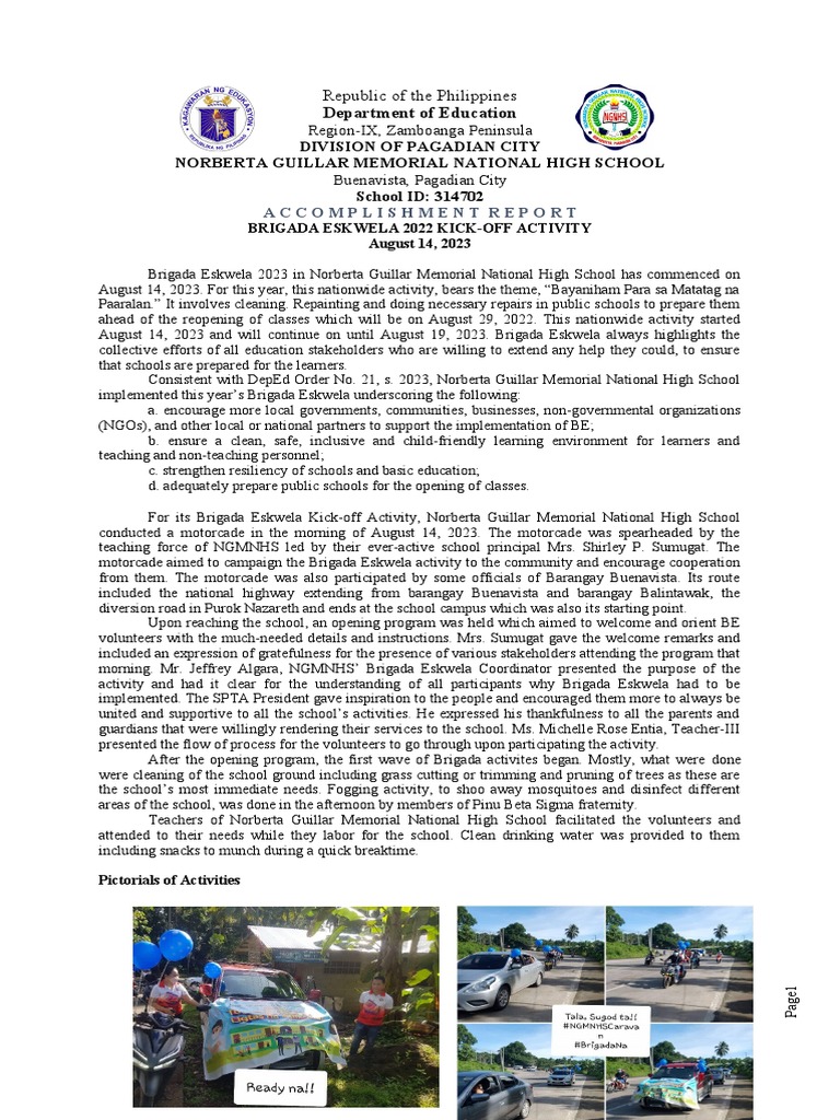 Brigada Eskwela 2022 Kick-Off Activity | PDF