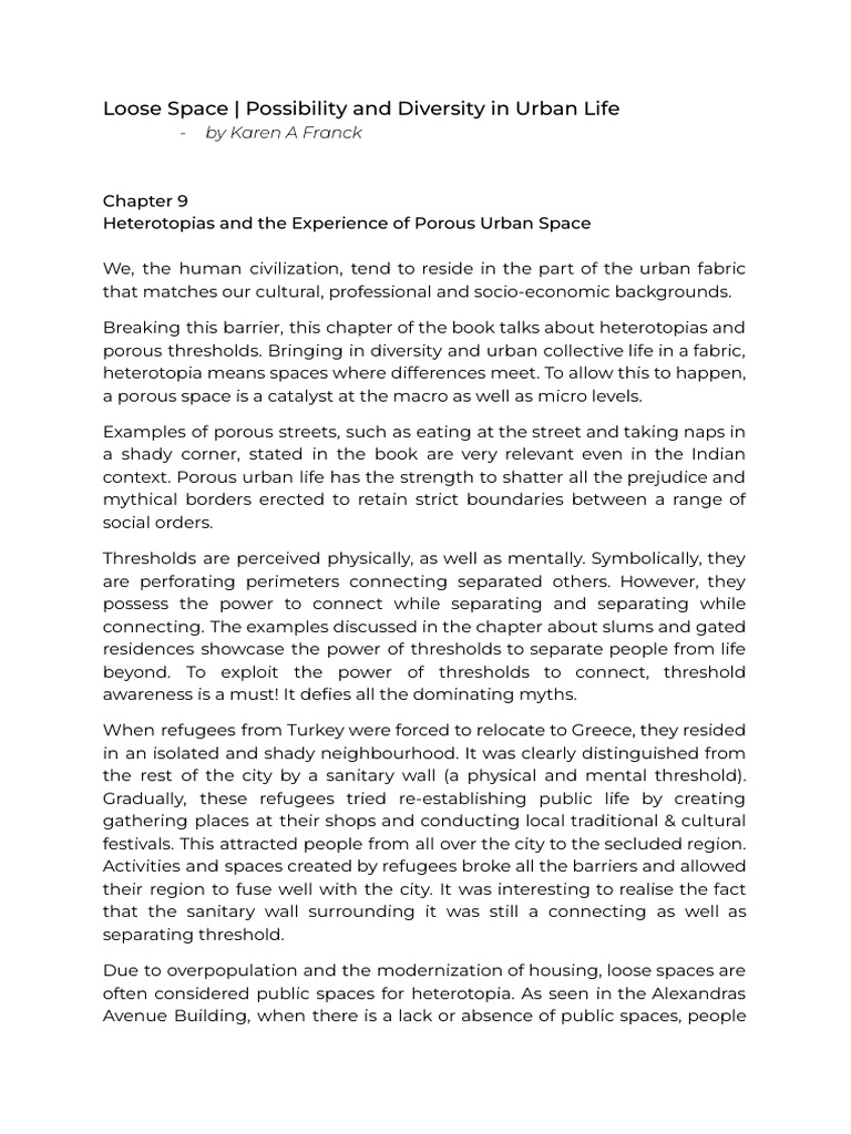 Heterotopias: Diversity in Urban Spaces | PDF