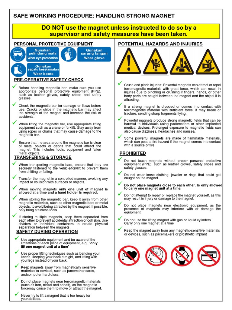 SOP Handling Strong Magnet (Eng) Final | PDF