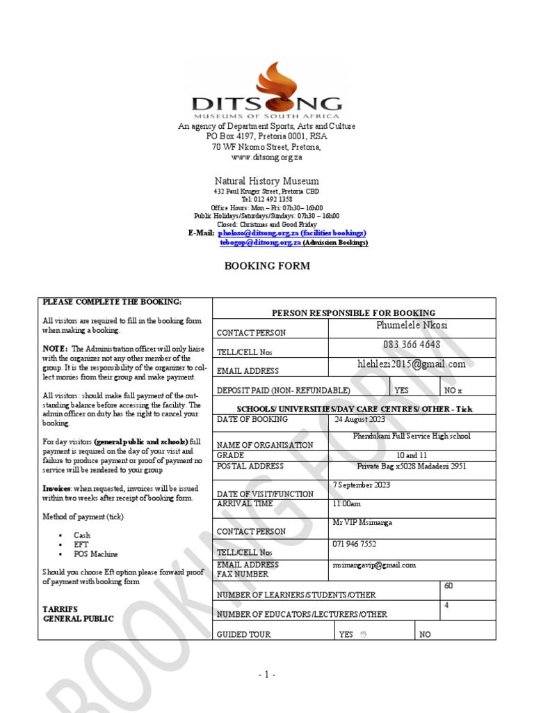 Booking | PDF | Service Industries