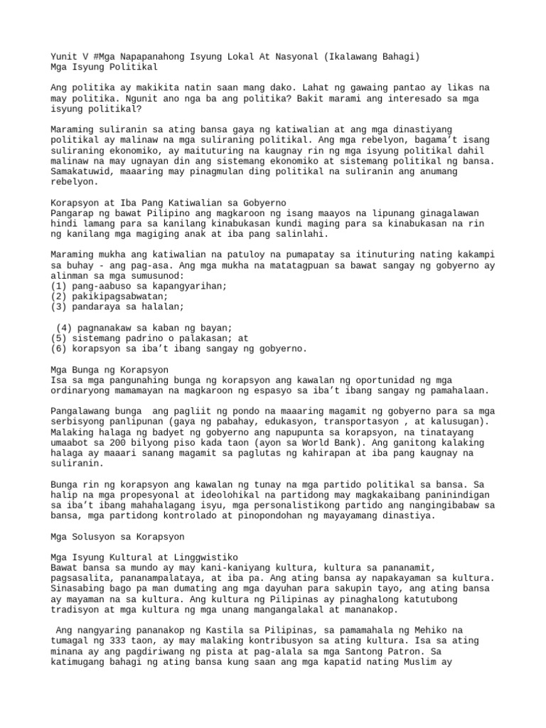 Yunit V Part II | PDF